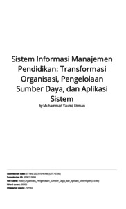 Sistem Informasi Manajemen Pendidikan: Transformasi Organisasi, Pengelolaan Sumber Daya, dan ...